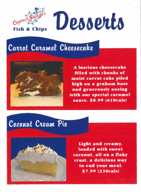 Menu - Captain George's Fish and Chips Trenton